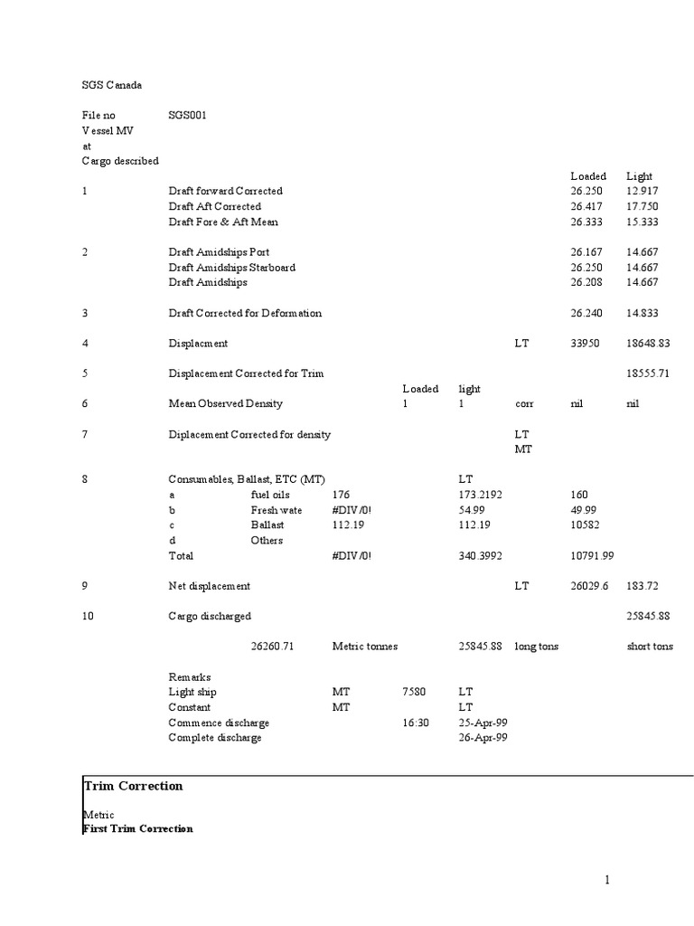 Draft Survey | PDF | Shipbuilding | Shipping