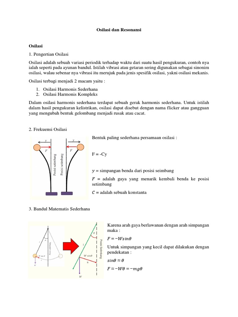 Osilasi dan Resonansi: Definisi dan Contoh | PDF | Sains & Matematika