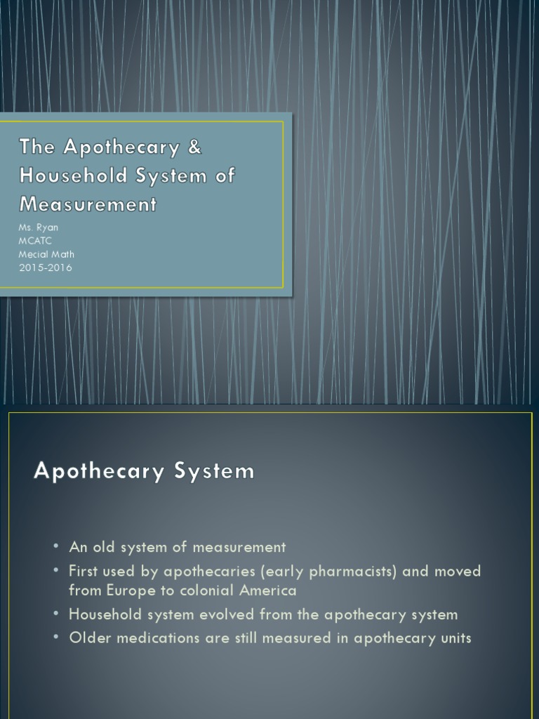 PP 4 The Apothecary & Household System of Measurement | PDF | Grain ...