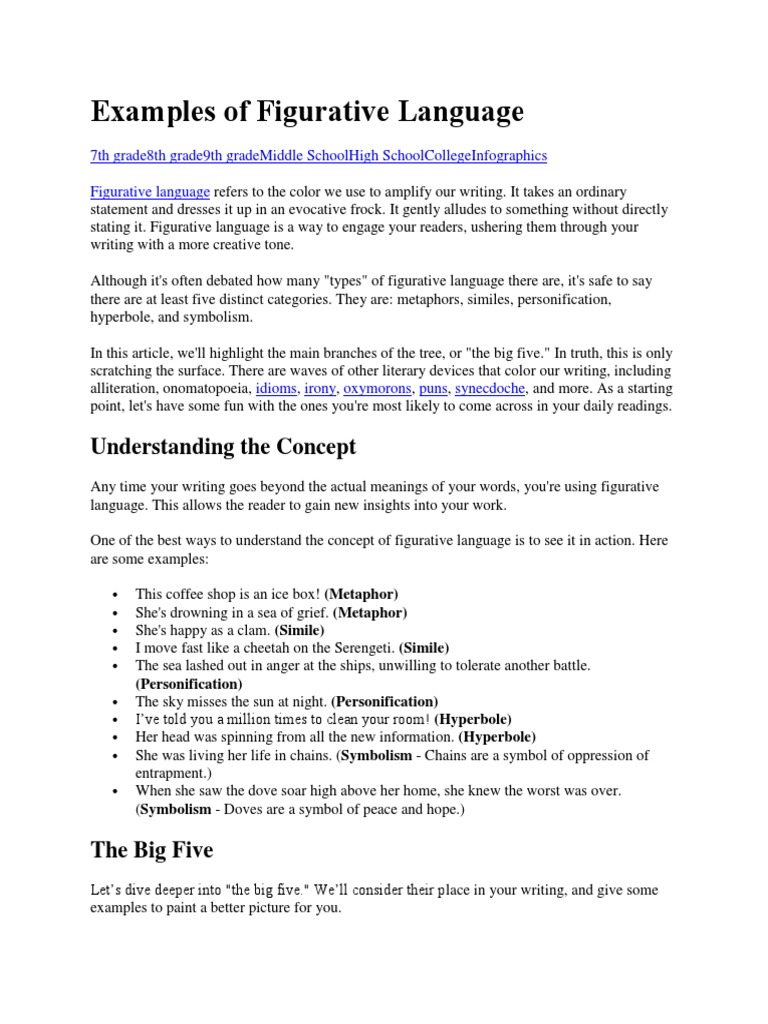 Examples of Figurative Language | PDF | Metaphor | Wuthering Heights