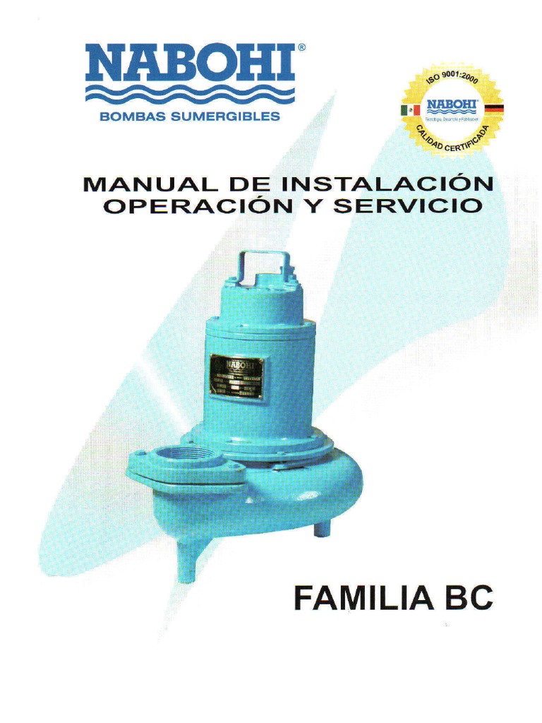 Manual de Instalacion, Operacion y Servicio Bbas Nabohi Familia BC | PDF
