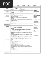 KSSM English Lesson Plan For Form 2 (Sample) | PDF | Lesson Plan ...