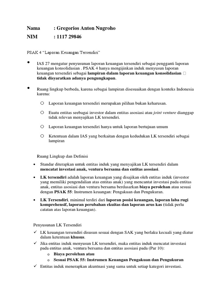 Perubahan PSAK 15 dan Implikasinya | PDF