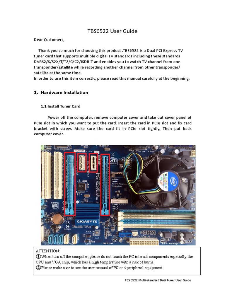 tbs6522 User Guide | PDF | Device Driver | Microsoft Windows