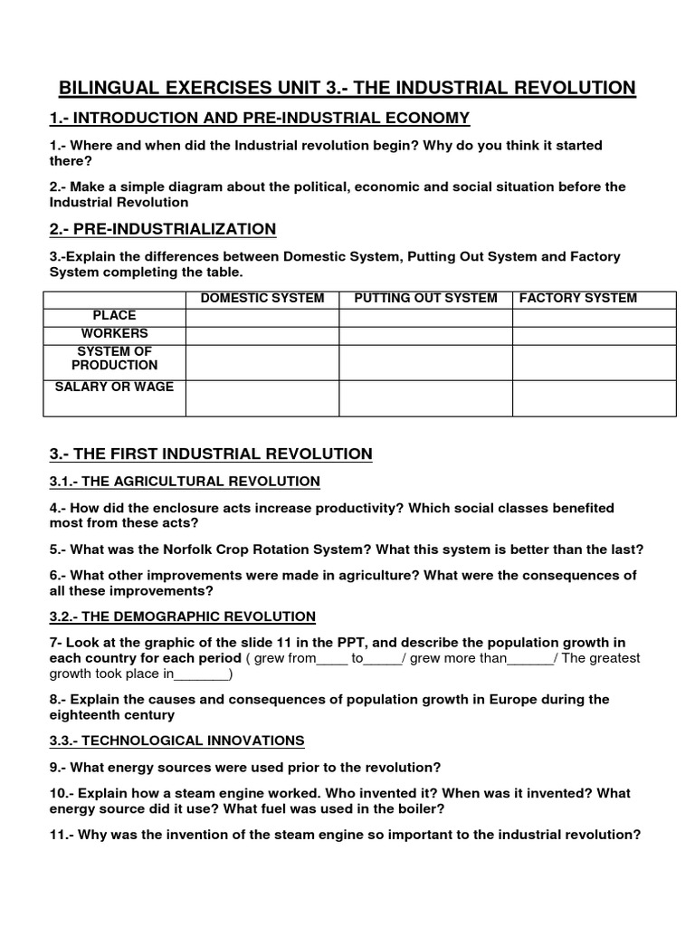 Industrial Revolution Study Guide | PDF | Industrial Revolution ...