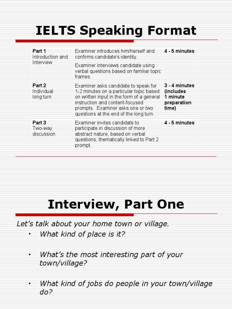IELTS Speaking Format | PDF | Fluency | Learning