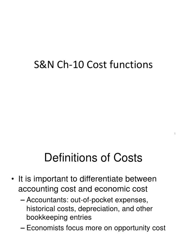 Chapter 10 Cost Functions | PDF | Marginal Cost | Long Run And Short Run