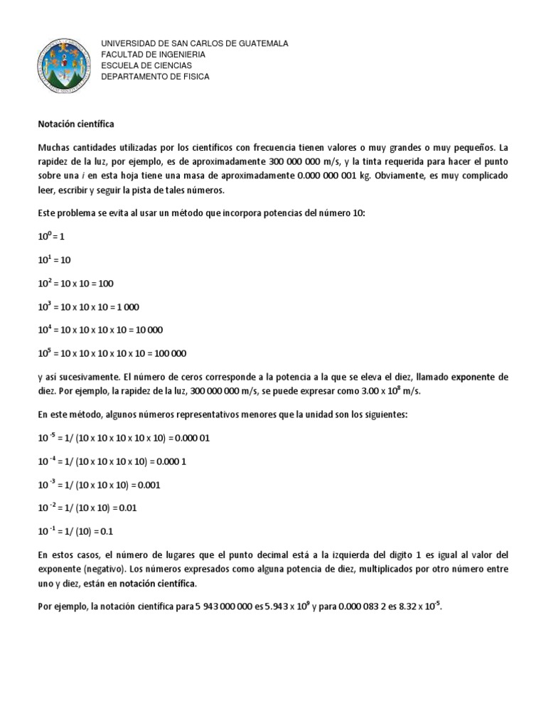 Notacion Cientifica PDF | Descargar gratis PDF | Notación | Notación ...