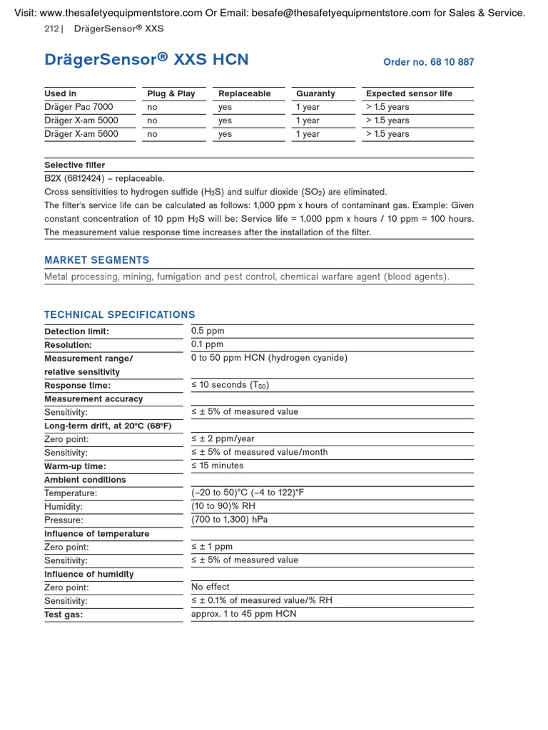 Draeger 6810887 Specification Sheet TheSafetyEquipmentStore PDF | PDF ...