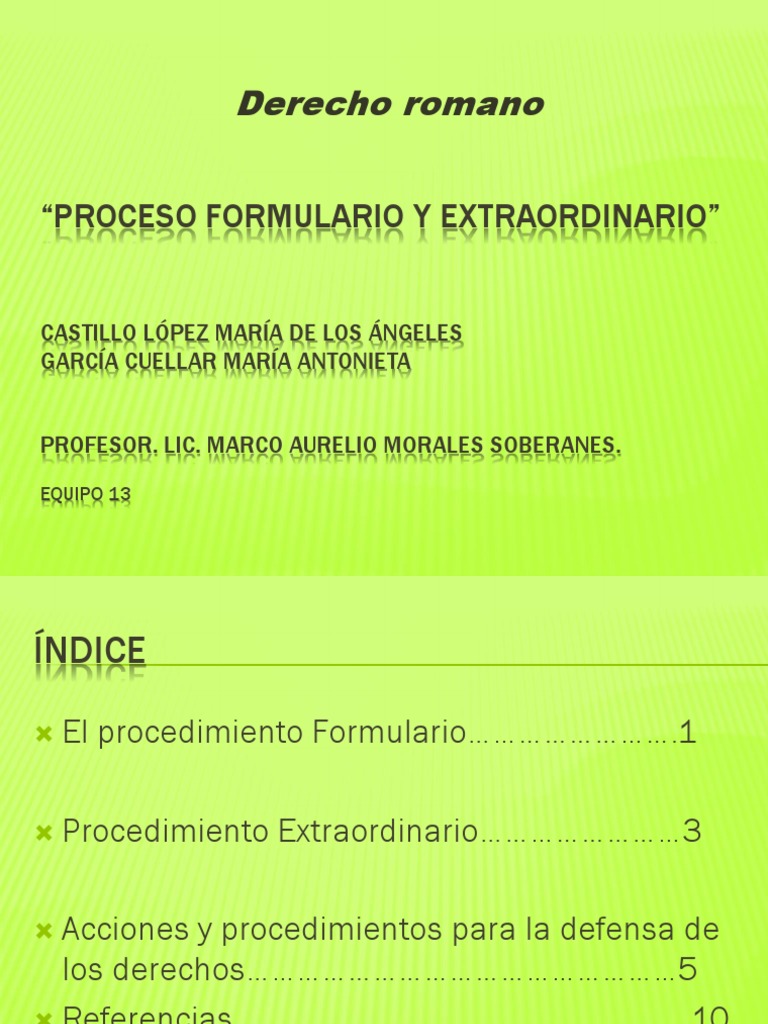Proceso Formulario y Extraordinario en Derecho Romano | PDF | Ley ...