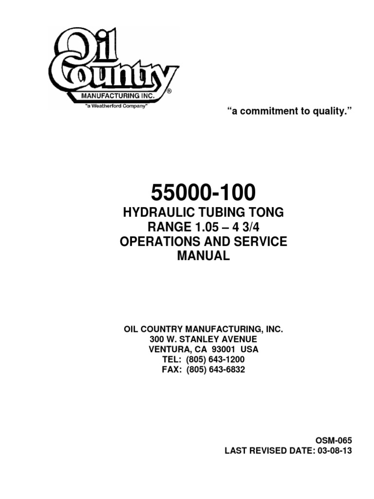 Oil Country Tongs | PDF | Pump | Transmission (Mechanics)