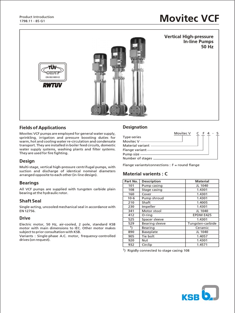 MOVITEC Leaflet | PDF | Pump | Electric Motor