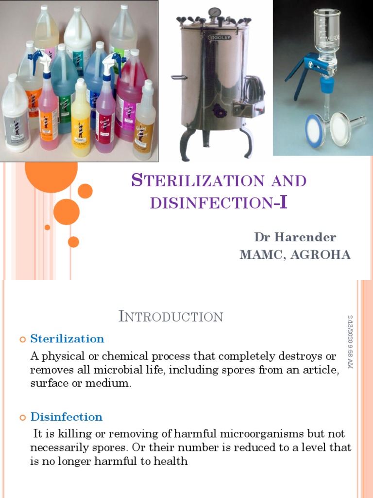 Sterilization and Disinfection - PART I | PDF | Sterilization (Microbiology) | Disinfectant