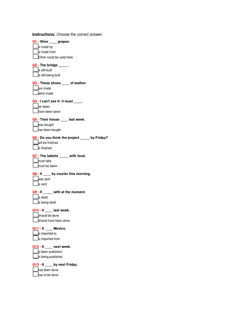 Passive. Exercises | PDF