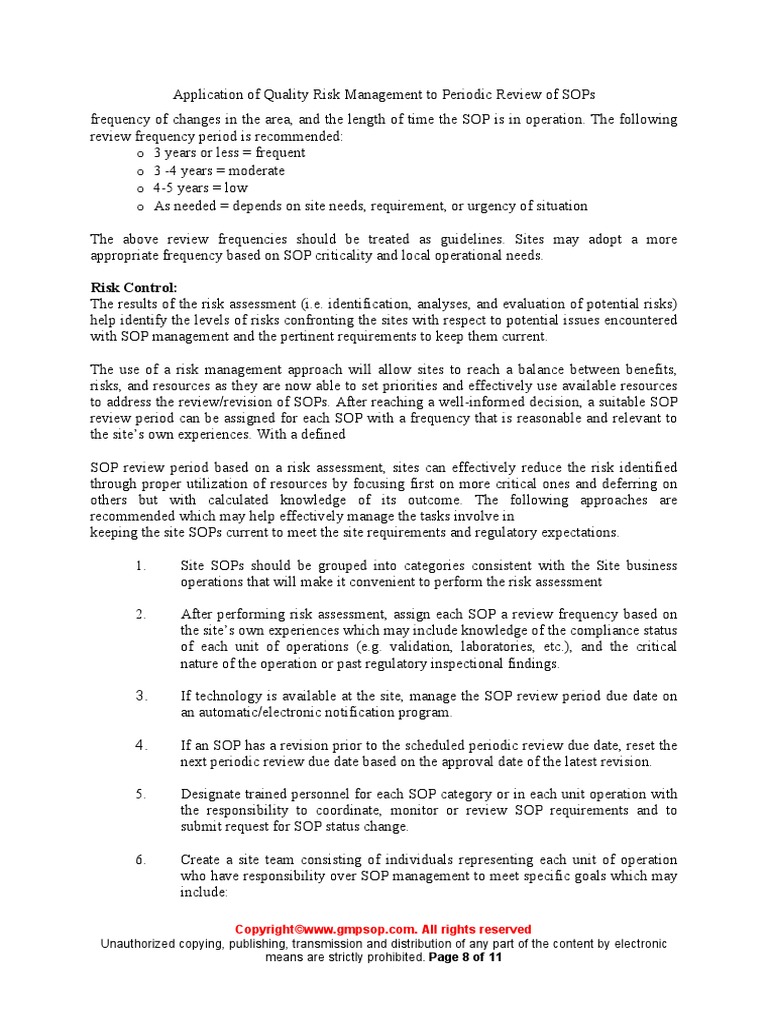 QMS MANUAL 004 Application of Quality Risk Management QRM To Periodic ...