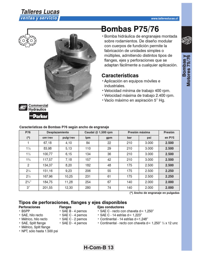 Bombas P75 76 | PDF | Ingeniería mecánica | Mecánica