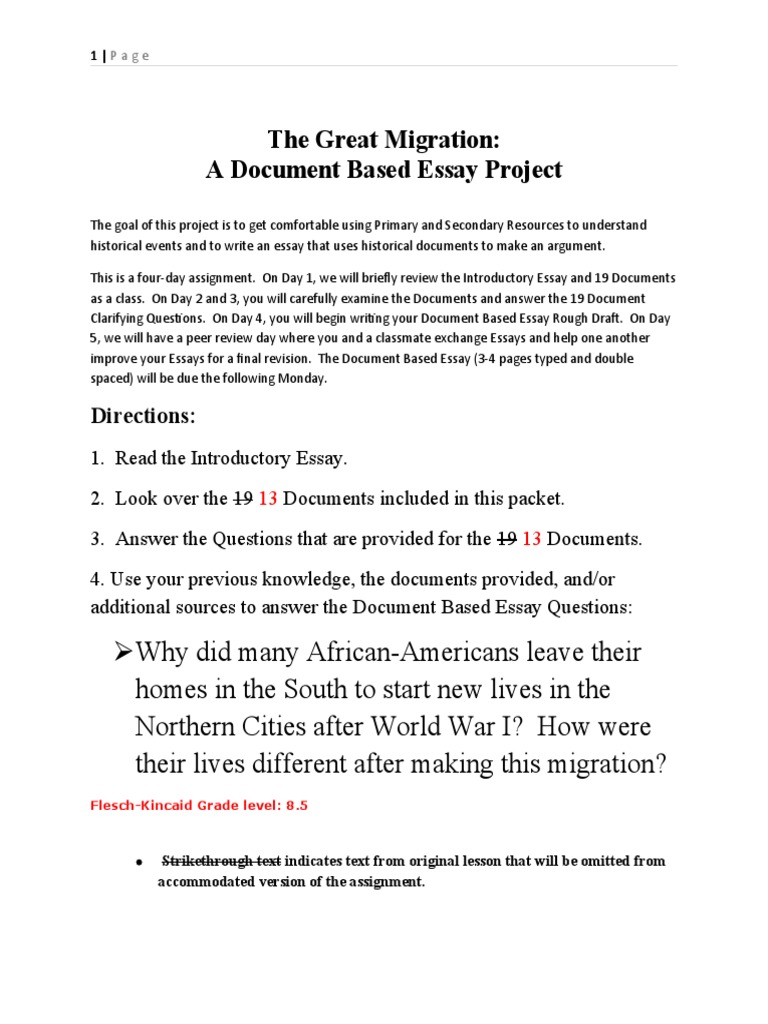 The Great Migration - Accomodated | Download Free PDF | Ku Klux Klan | Essays
