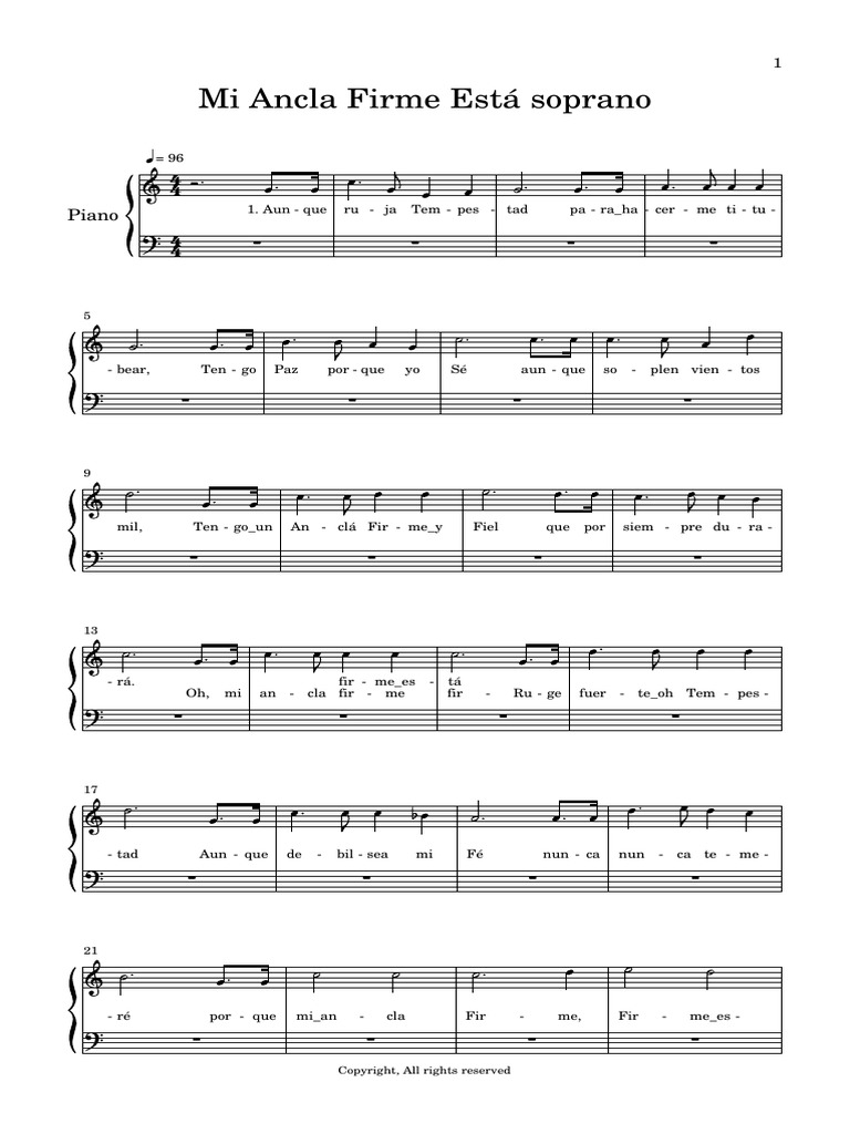 Mi Ancla Firme Está Soprano | PDF