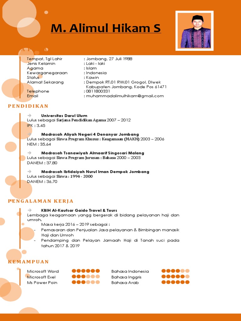 CV Lamaran Kerja Bank Mega | PDF