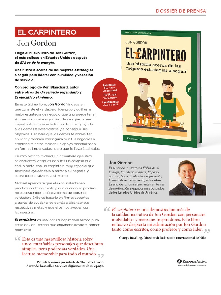 El Carpintero Jon Gordon PDF | PDF