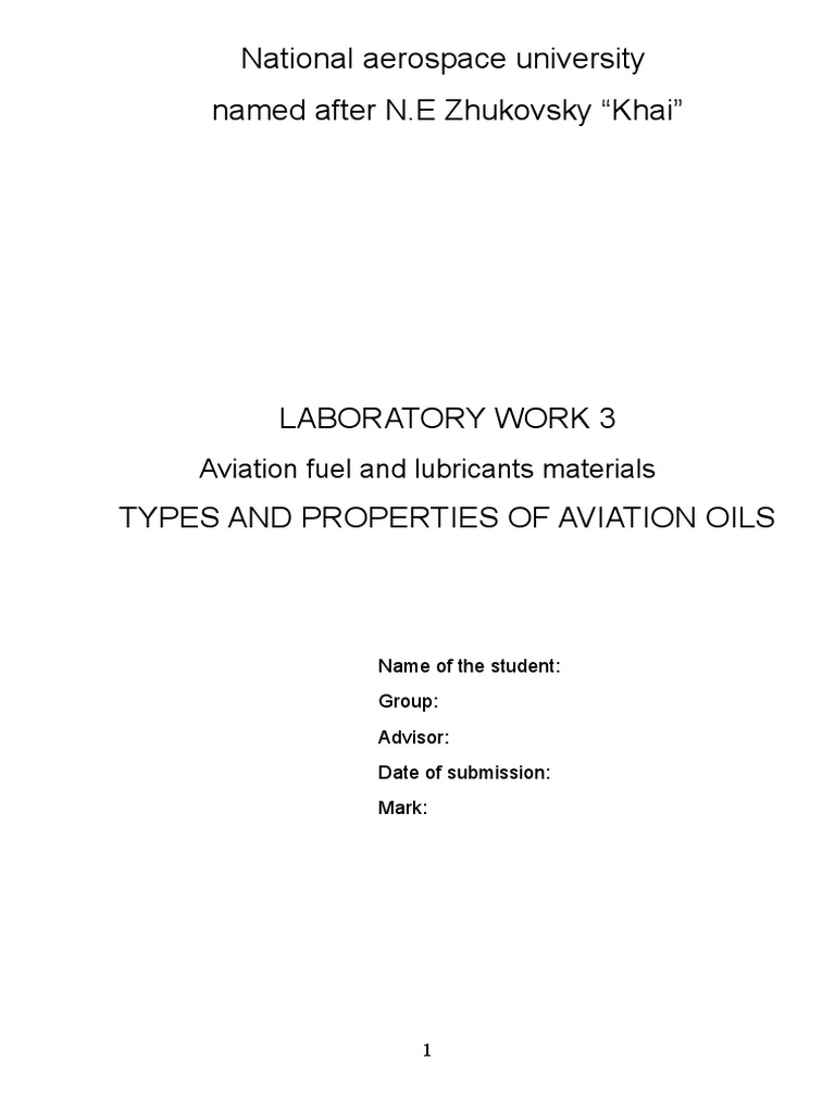 3LW - Types and Properties of Aviation Oils | PDF | Motor Oil | Lubricant