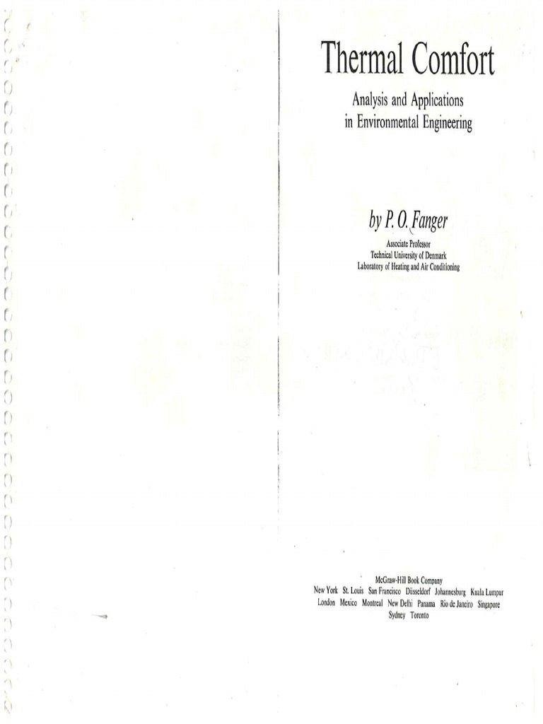 1 - FANGER - Thermal Comfort - 1972 | PDF