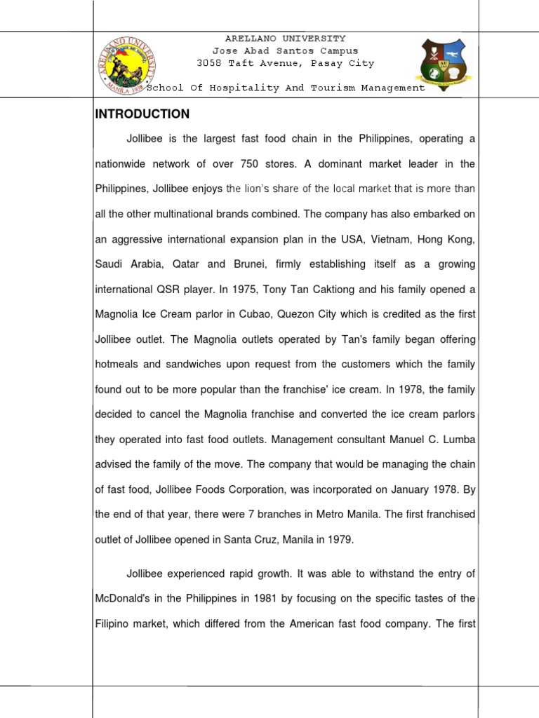 Case Study in Jollibee | Download Free PDF | Business | Economies
