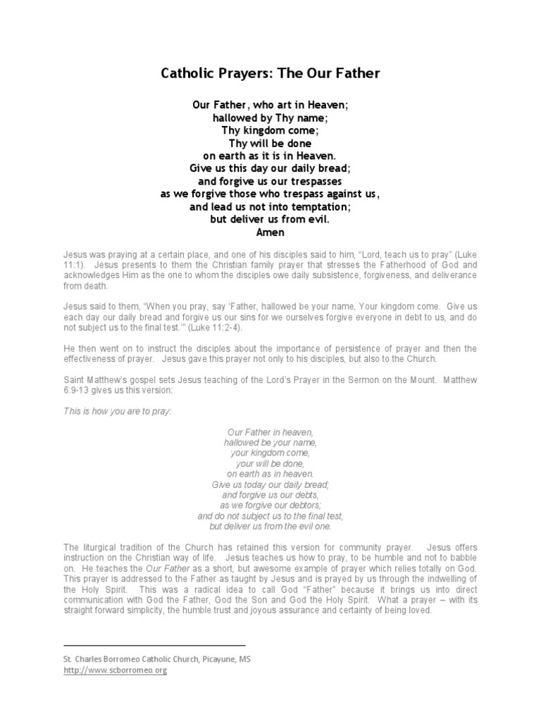 Our Father Pray | PDF | Lord's Prayer | God The Father