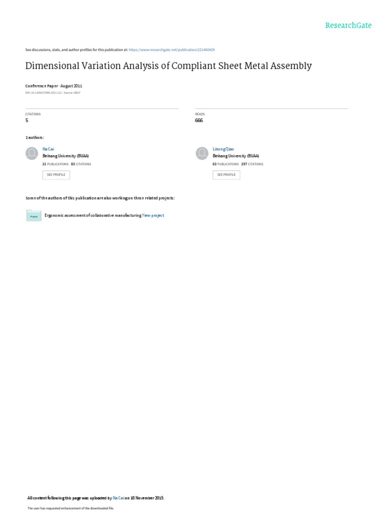 Dimensional Variation Analysis | PDF | Finite Element Method ...