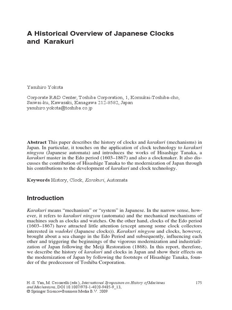 A Historical Overview of Japanese Clocks and Karakuri | PDF | Japan | Nature