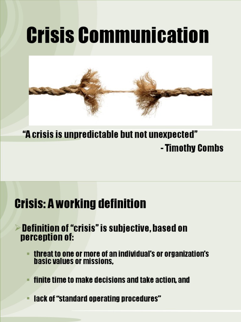Effective Crisis Communication Guide | PDF | Psychological Concepts ...