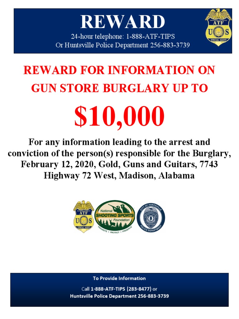 Gun Store Burglary Reward Info | PDF