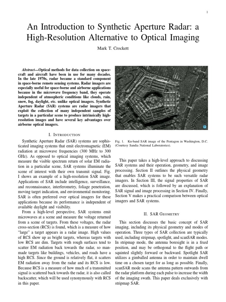 An Introduction To Synthetic Aperture Radar - A High-Resolution Al ...