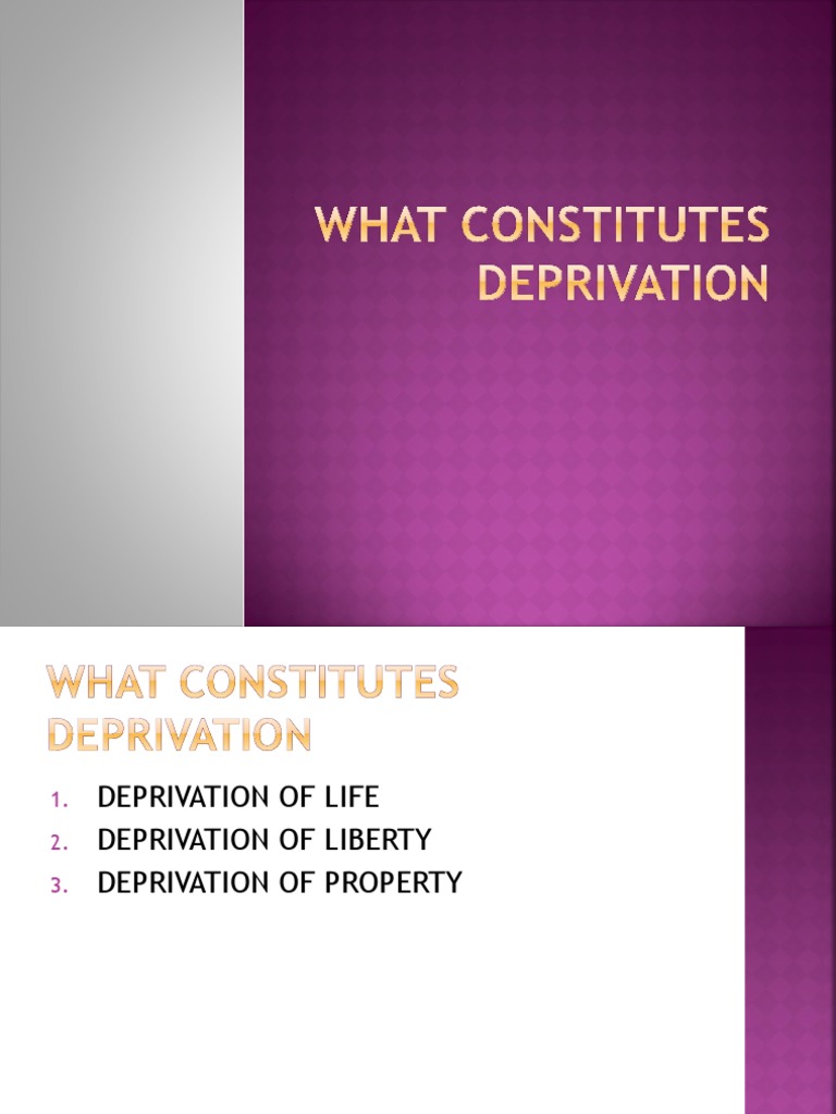 Understanding Deprivation of Property | PDF | Poverty | Poverty ...