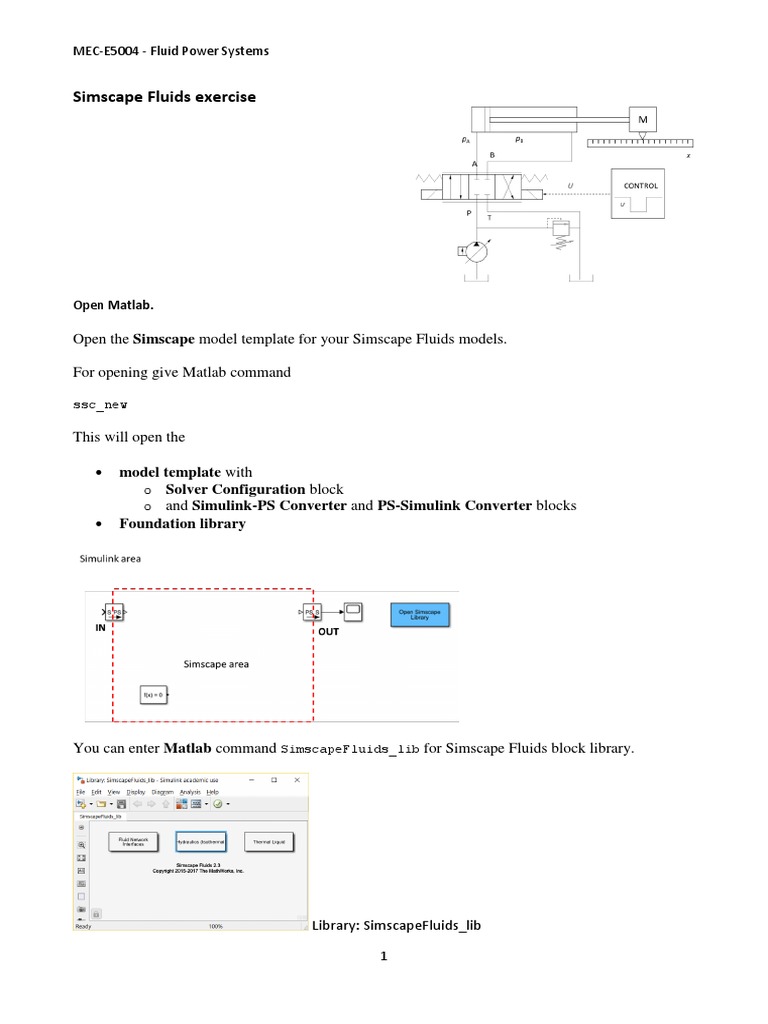 Simscape Fluids Exercise 2018 A | PDF | Valve | Actuator