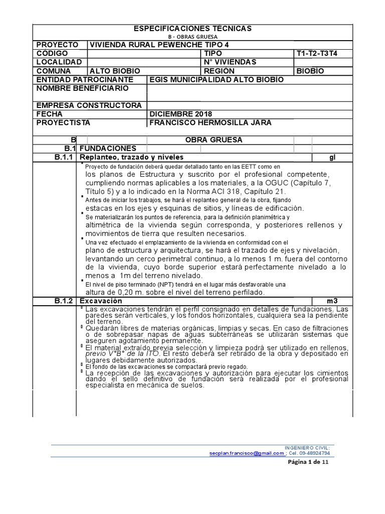 Eett - B Obra Gruesa | PDF | Fundación (Ingeniería) | Hormigón