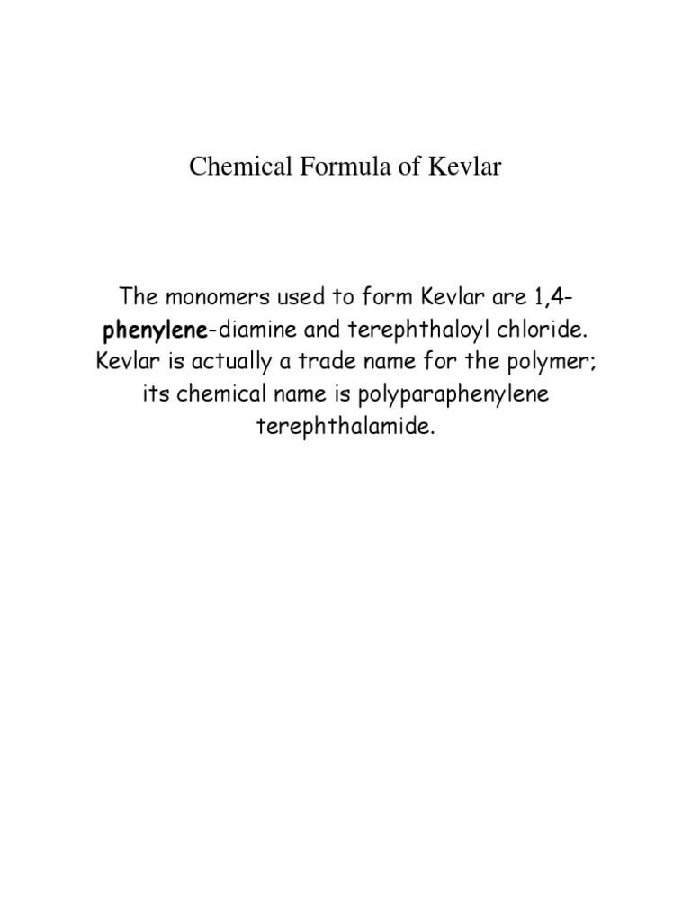 Kevlar: Chemical Composition and Structure | PDF | Fibers | Organic ...