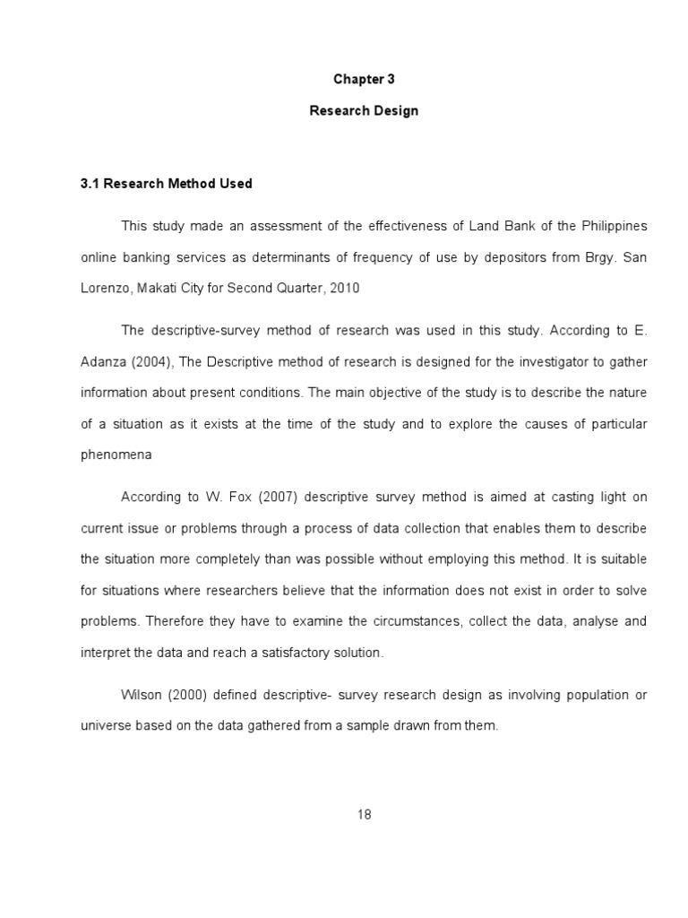 Chapter 3-Research Design | PDF | Questionnaire | Survey Methodology