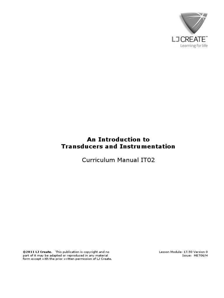 Transducer Curriculum Manual PDF | PDF | Control System | Control Theory