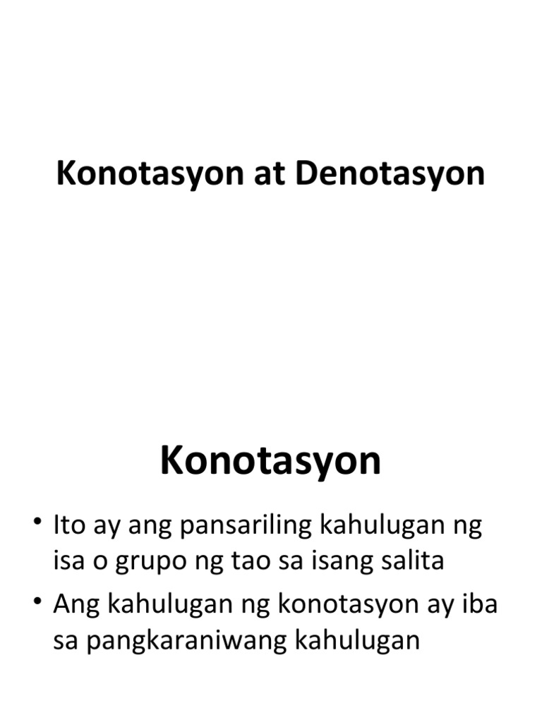 Konotasyon at Denotasyon (PDF File) PDF | PDF
