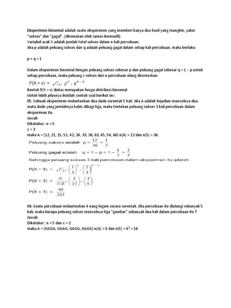 Eksperimen Binomial | PDF