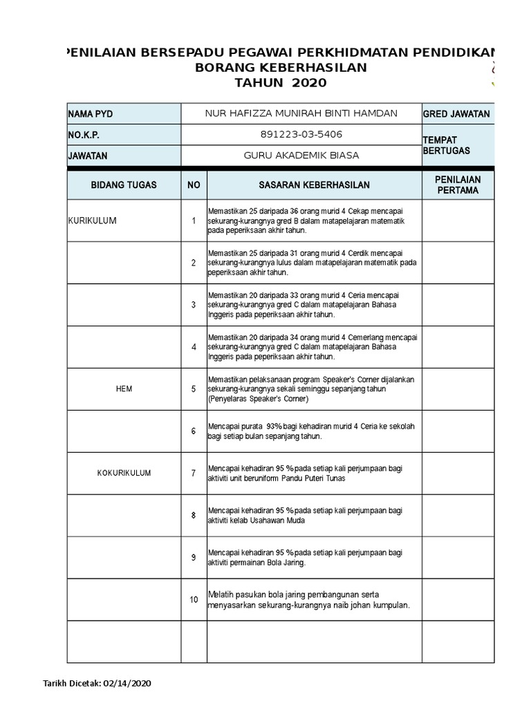 Keberhasilan 2020 | PDF