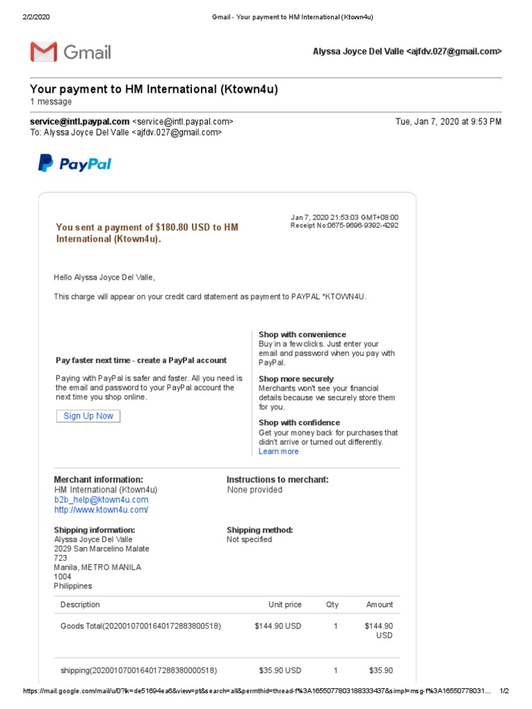 2 | PDF | Pay Pal | Receipt