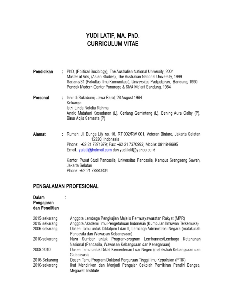 CV Indonesia | PDF