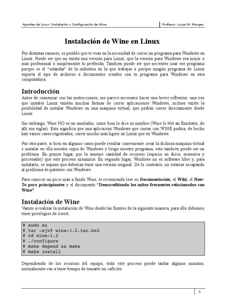 Instalacion Wine | PDF | Programa de computadora | Programación