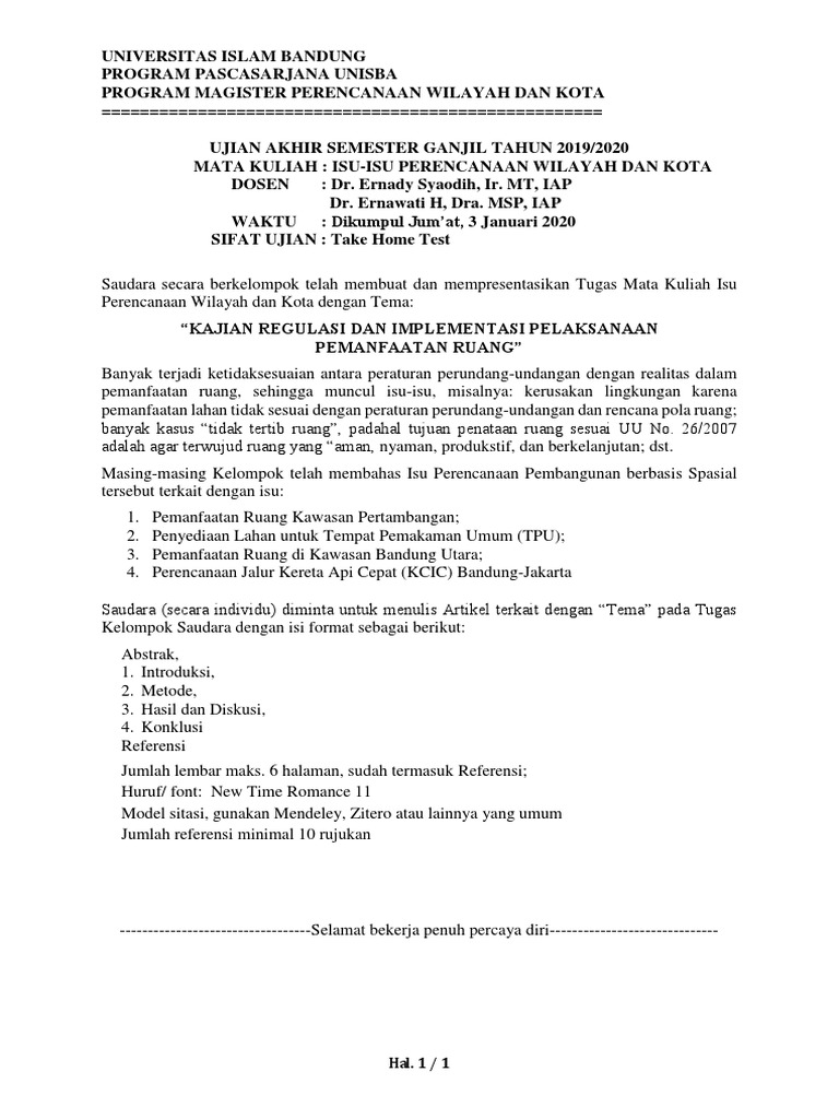 Soal UAS ISU PWK-2019 | PDF