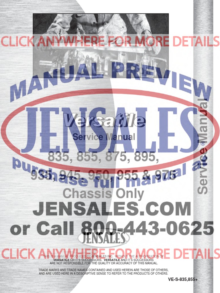 Versatile Tractor Service Manual 835-975 | PDF | Transmission ...