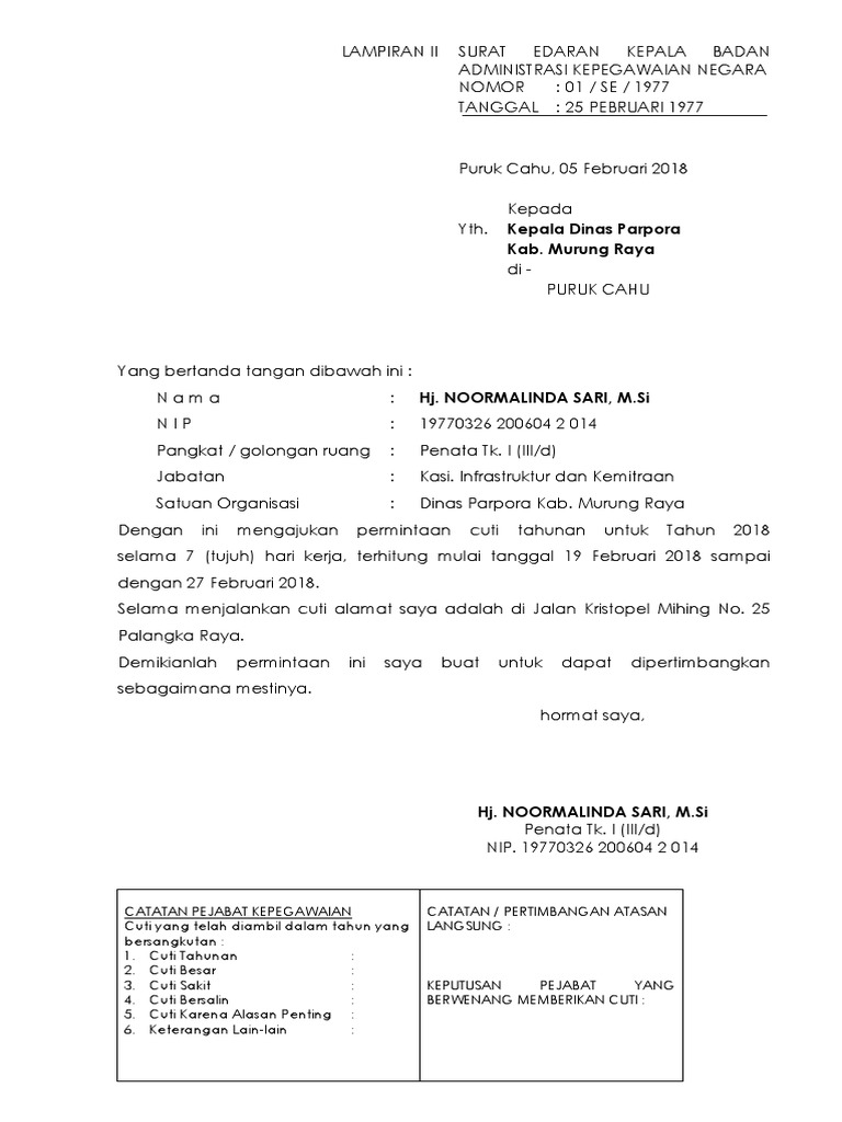 Surat Ijin Mamah | PDF