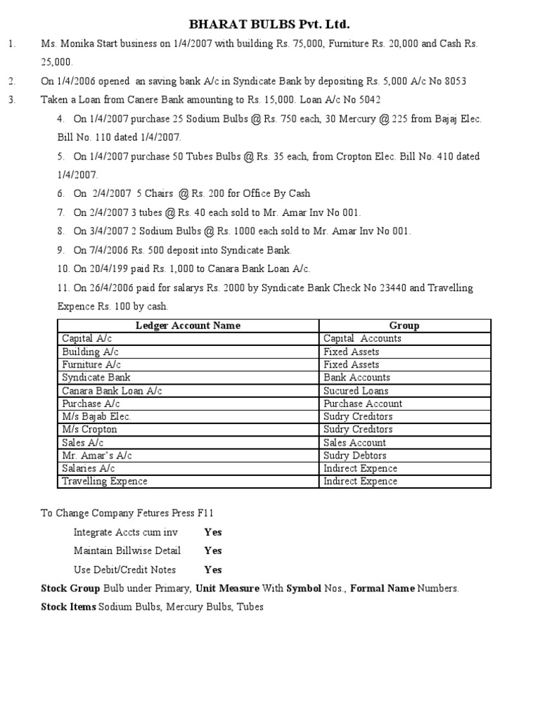 Tally Business Entry Exericise | PDF | Debits And Credits | Corporations