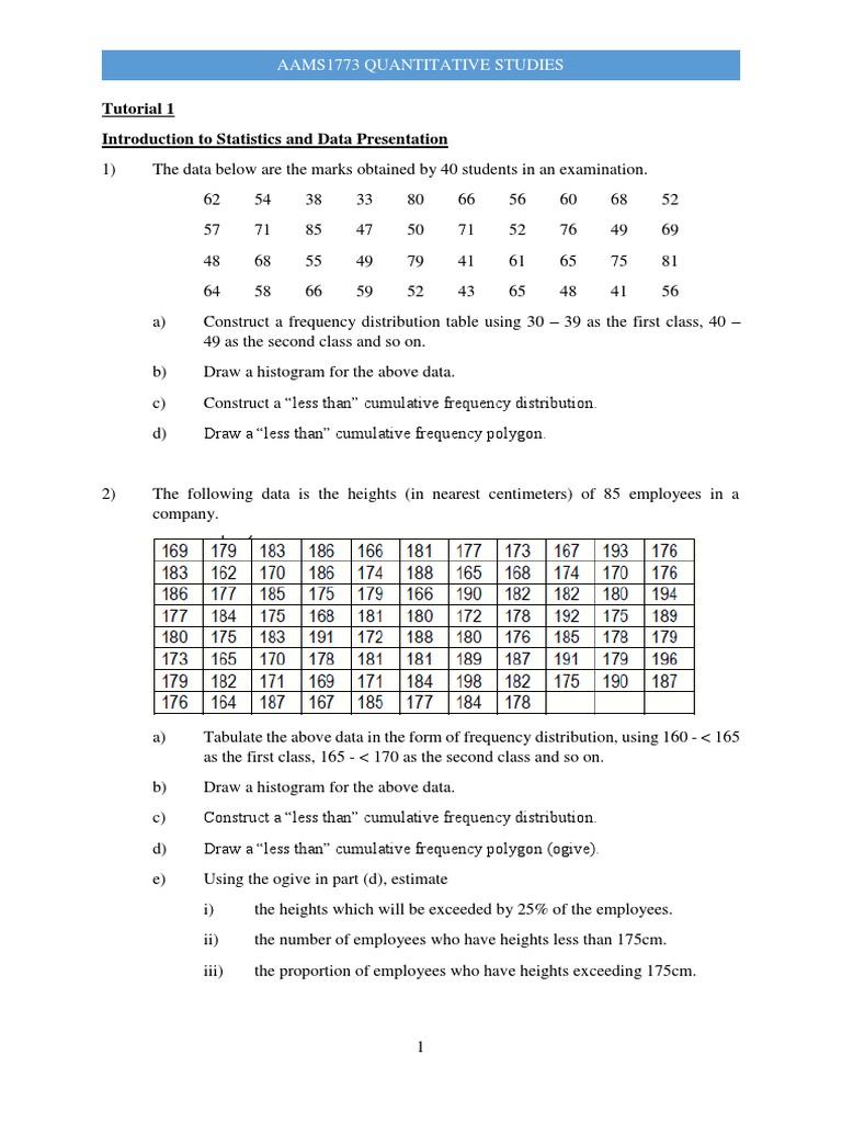 Tutorial QS | PDF | Mode (Statistics) | Standard Deviation